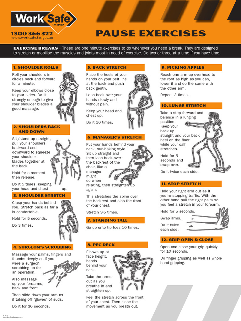 Pause Exercises Poster | PDF | Hand | Shoulder