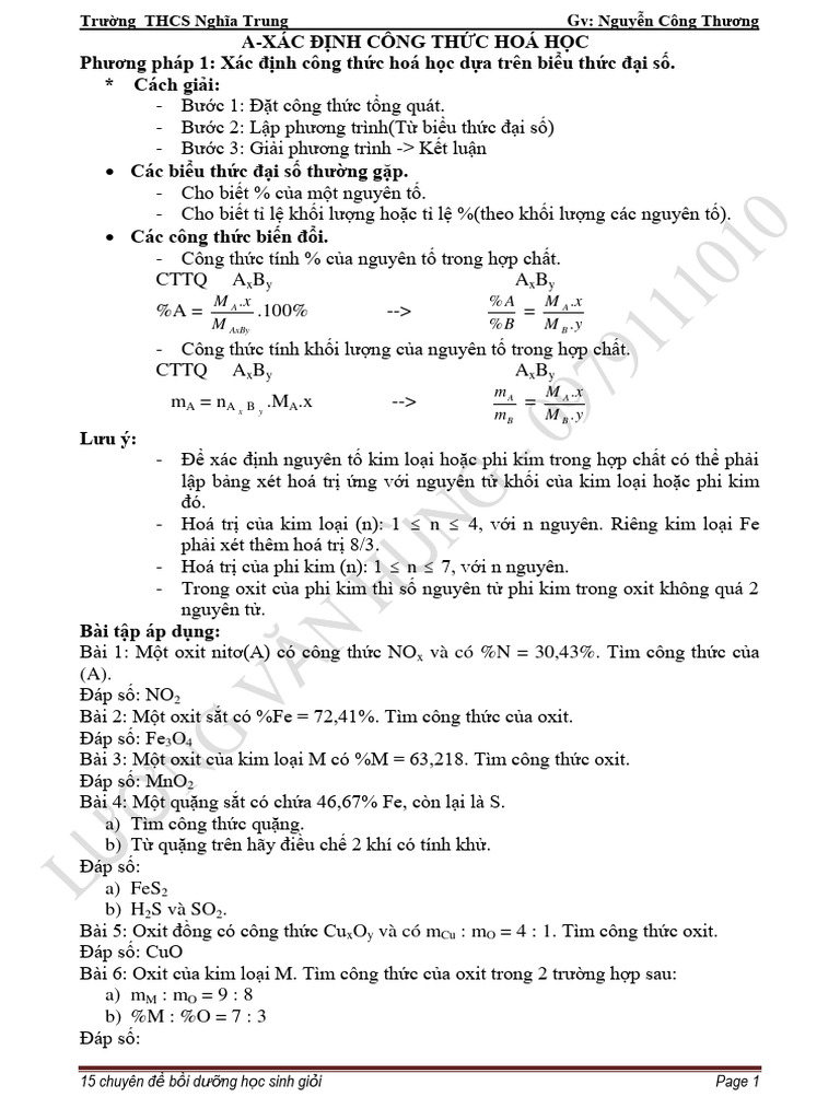 15 Chuyen de Boi Duong HSG Hoa 9 | PDF