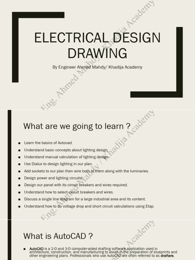 Notes About Electrical Design | PDF | Technical Drawing | Auto Cad