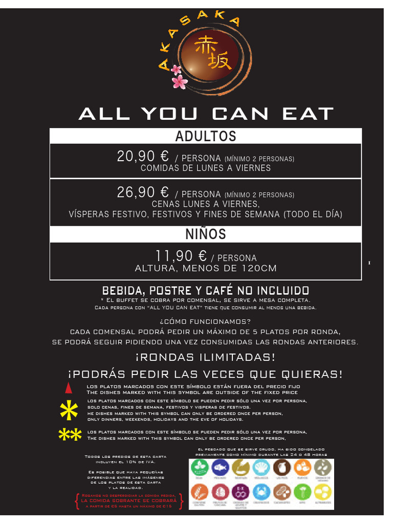 Akasaka Carta Menu | PDF | Alimentos | Cocina