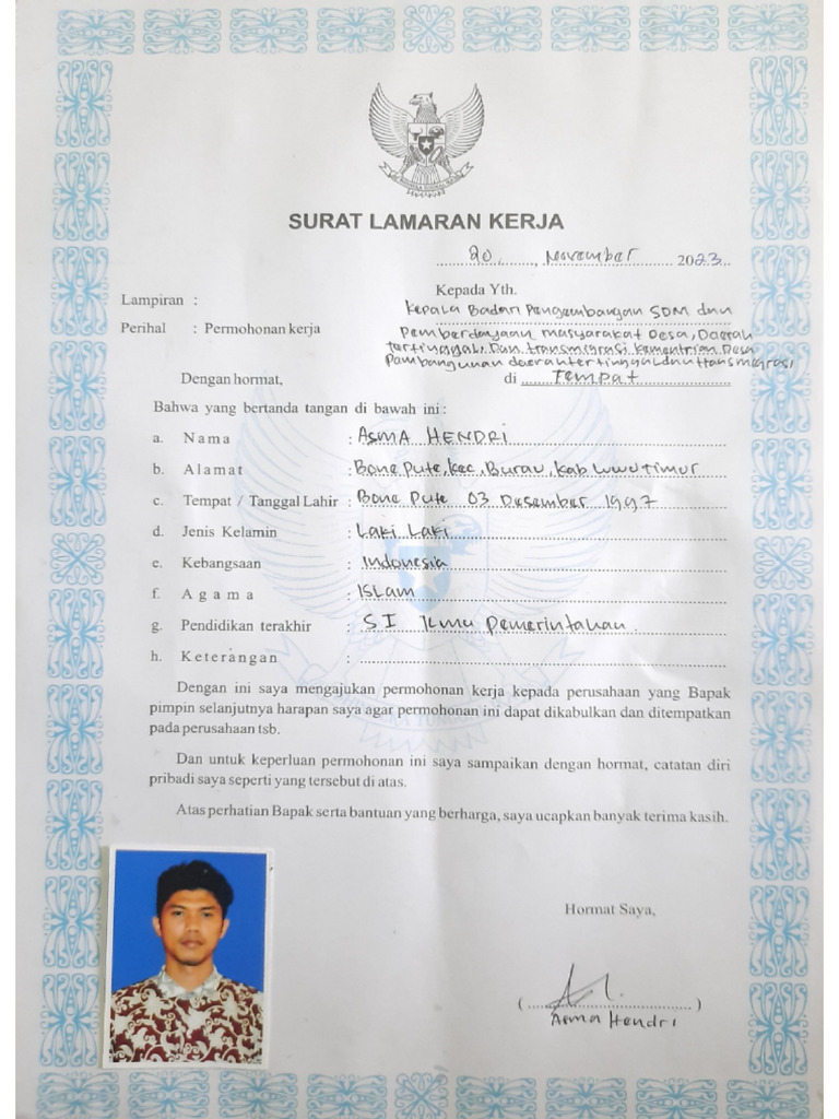 Surat Lamaran | PDF