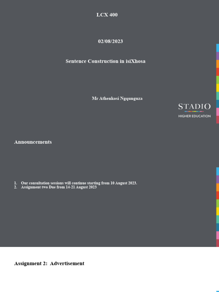 LCX 400 Session 3 (02 August 2023) - 752363431 | PDF | Verb | Linguistics