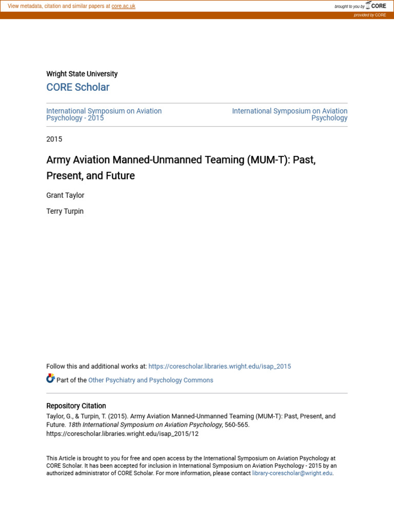 Army Aviation Manned-Unmanned Teaming (MUM-T) : Past, Army Aviation Manned-Unmanned Teaming (MUM ...