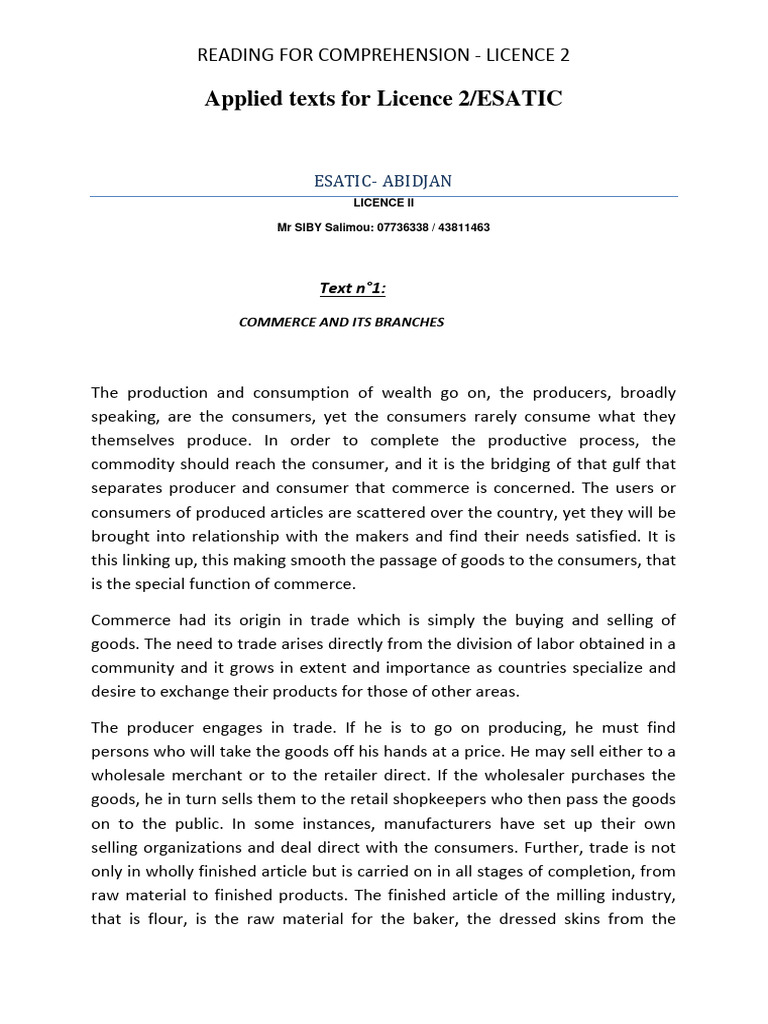 Esatic-L2 Business Texts | PDF | E Commerce | Marketing