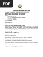 Vehicle Dynamics Overview and Formulas | PDF | Mechanical Engineering ...