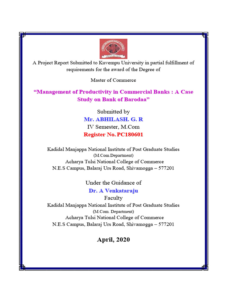 Abhi Final | PDF | Reserve Bank Of India | Banks