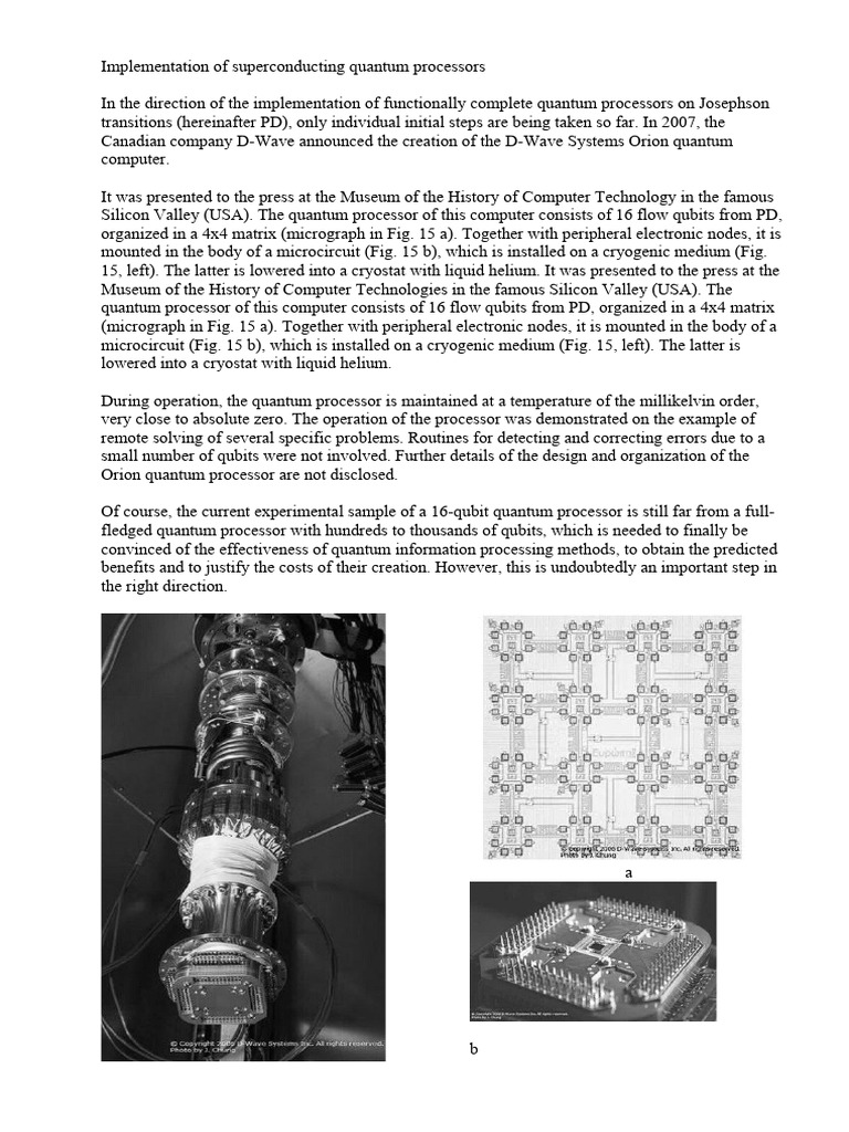 Implementation of Superconducting Quantum Processors | PDF | Quantum Computing | Applied Mathematics
