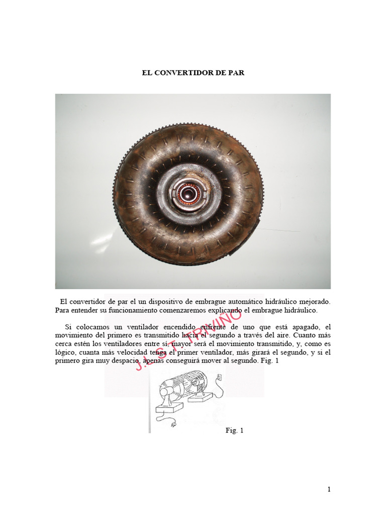 El Convertidor de Par | PDF | Embrague | Turbina