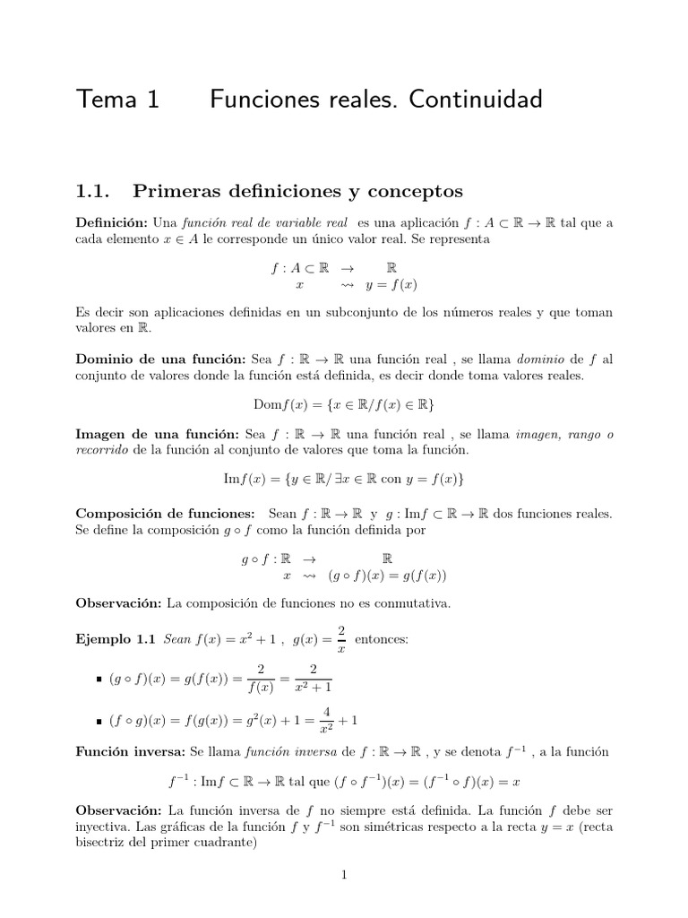1 Funciones reales | Descargar gratis PDF | Función (Matemáticas) | Exponenciación