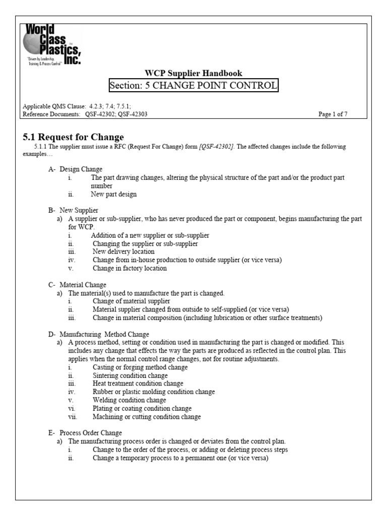 5-Change Point Control | PDF | Quality Management System | Welding 5-Change Point Control | PDF | Quality Management System | Welding