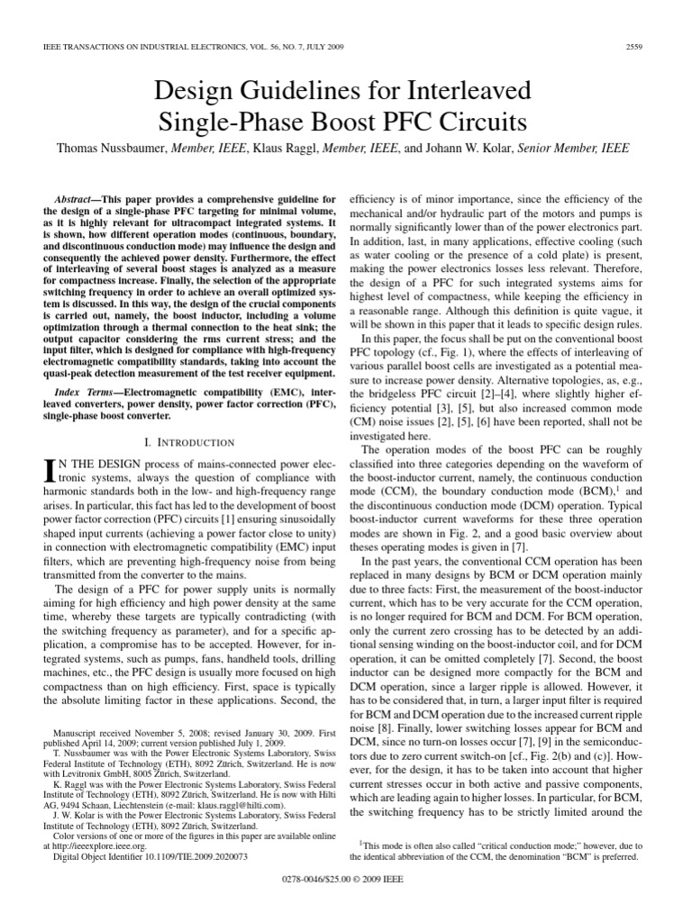 Design Guidelines For Interleaved Single Phase Boost Pfc Circuits Pdf