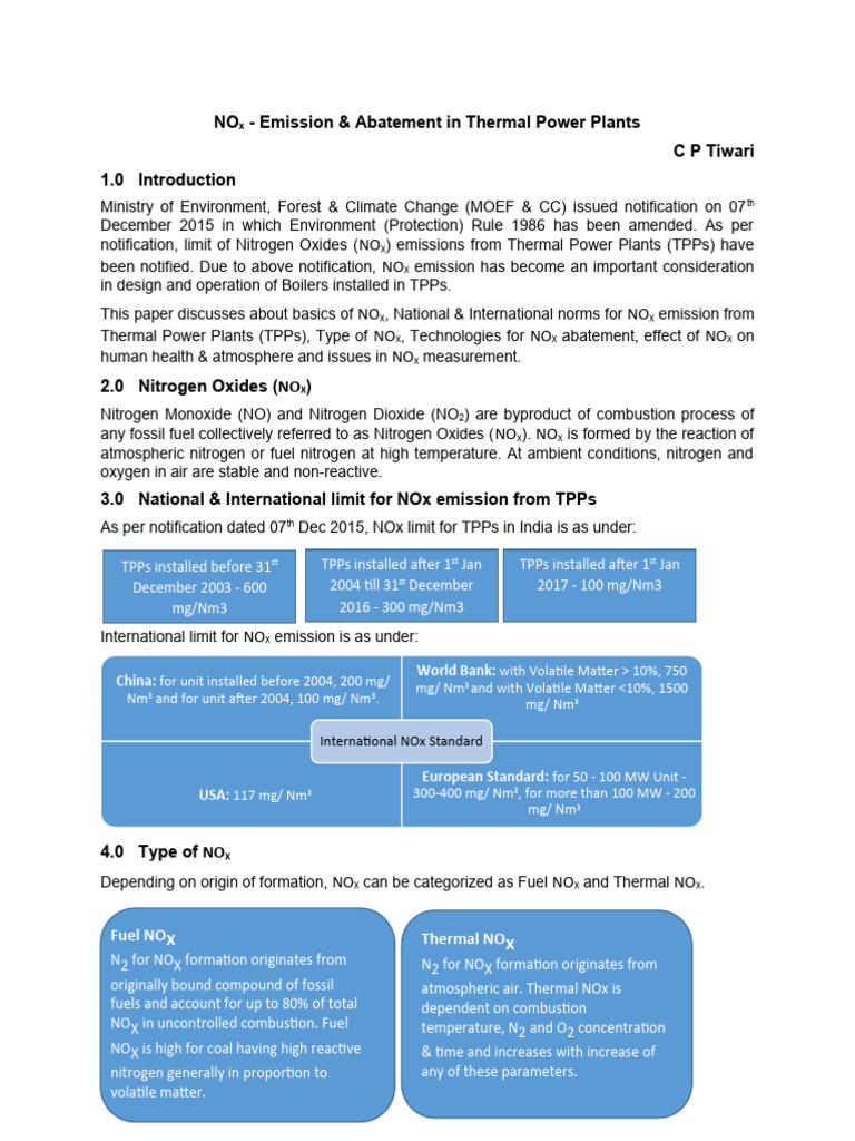 Technical Paper 1 - NOx Technologies | Download Free PDF | N Ox ...