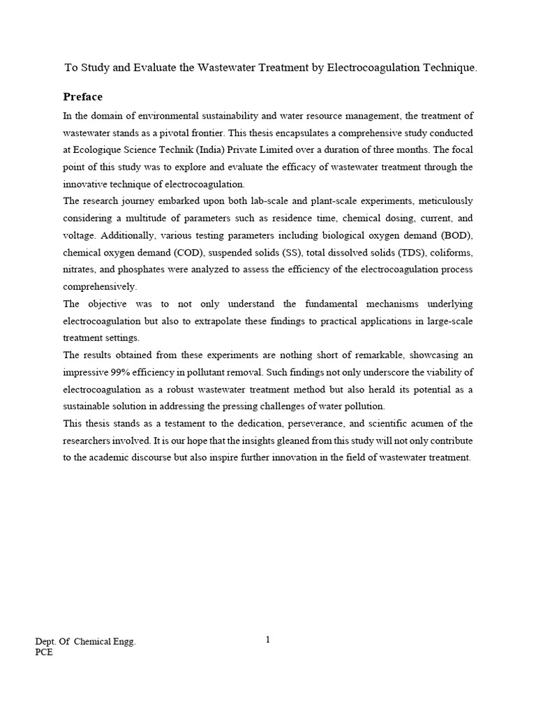 Thesis 2024 New | PDF | Sewage Treatment | Redox