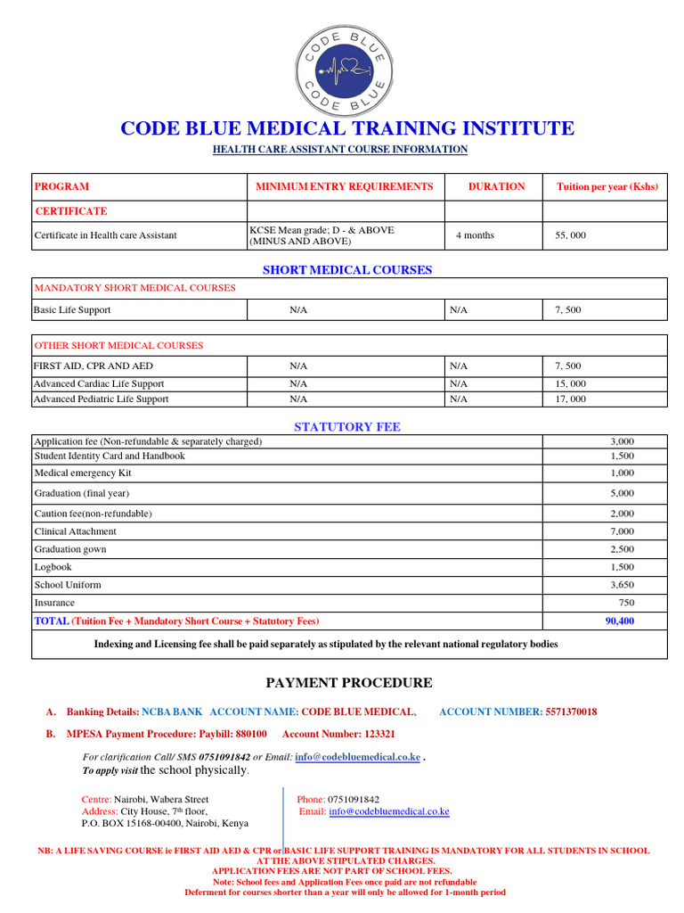 Hca Fee Structure 2024 Main 1 | PDF | Fee | Health Care