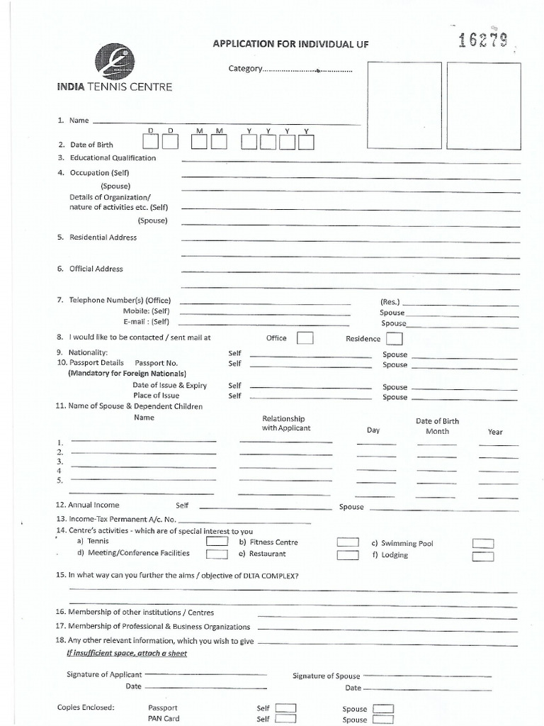 Itc Membership Form | PDF
