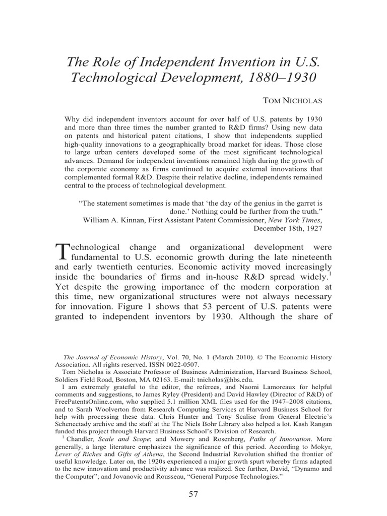 The Role of Independent Invention in U.S. | PDF | Patent | Invention