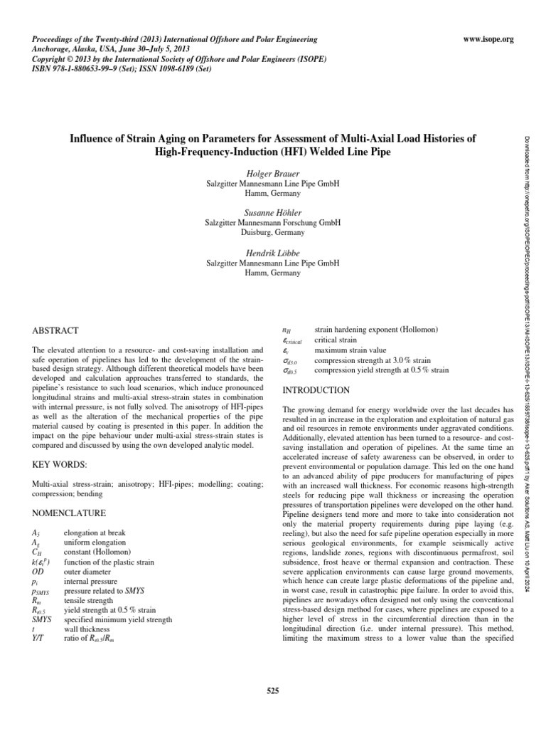 HFI Linepipe (Isope-I-13-625) | PDF | Deformation (Engineering ...