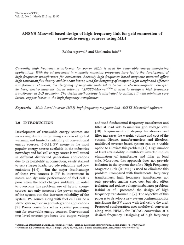 ANSYS-Maxwell+based+design | PDF | Power Inverter | Transformer