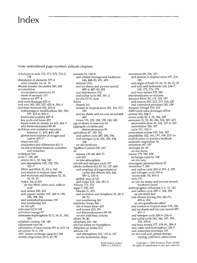20 Index | PDF | Carbon Cycle | Soil