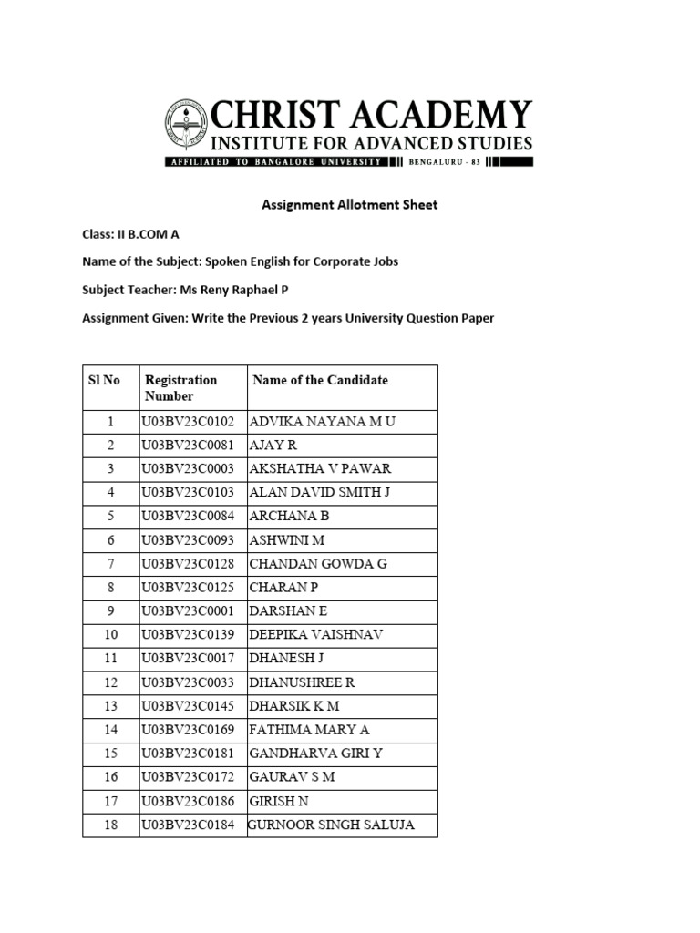 Assignment Allotment Sheet 2024 | PDF | Money | Financial Services