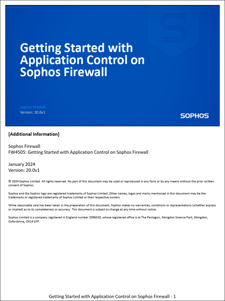 FW4505 20.0v1 Getting Started With Application Control On Sophos Firewall | PDF | Firewall ...