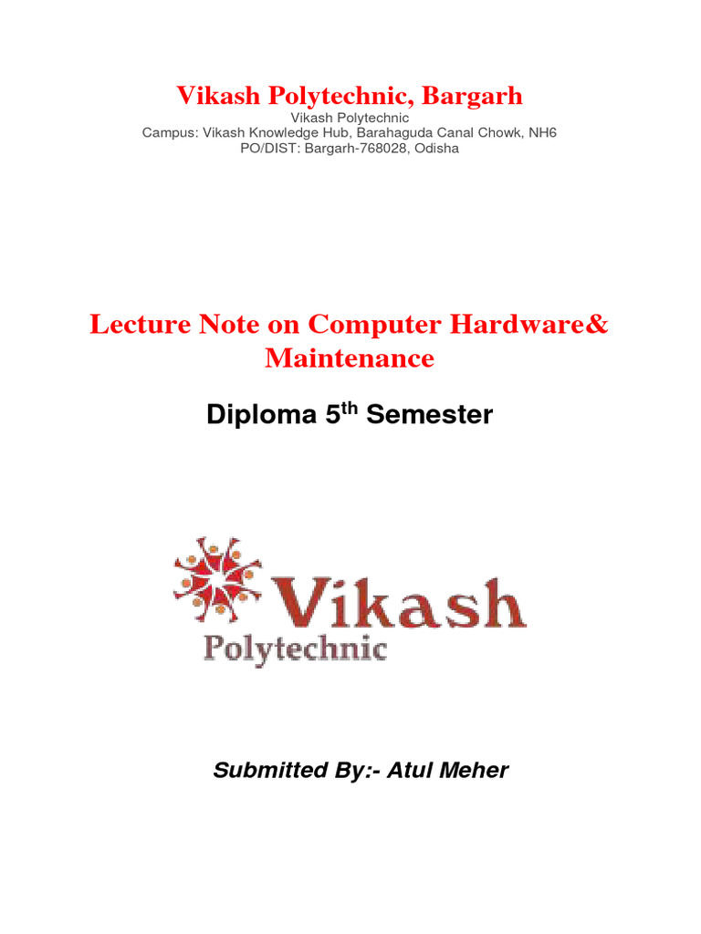 Computer Hardware& Maintenance | PDF | Bios | Computer Data Storage