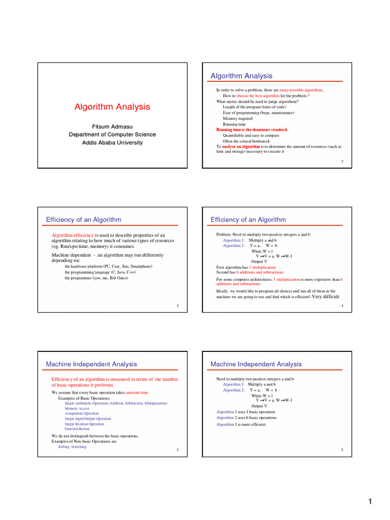 Lect 2 Algorithm Analysis Pdf Algorithms Multiplication