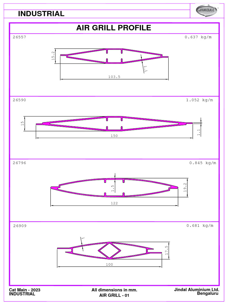 Air-Grill-Profile 2023 JINDAL 9822519391 | PDF
