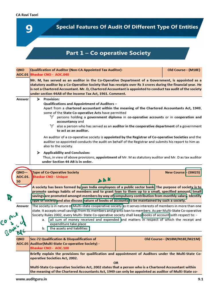 Special Features of Audit of Different Types of Entities | PDF | Audit ...