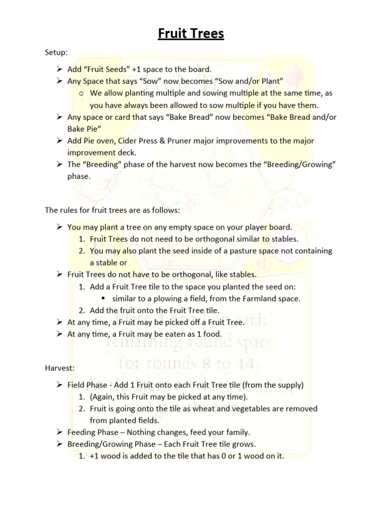 Fruit Tree Rules | PDF | Apple | Foods