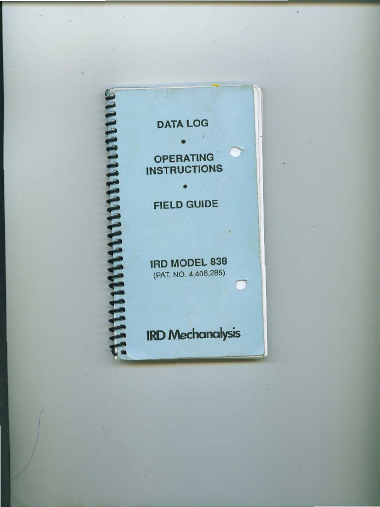 IRD Mechanalysis 838 Field Guide | PDF