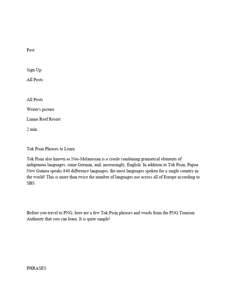 Tok Pisin PNG Prases | PDF | Sociolinguistics | Linguistics