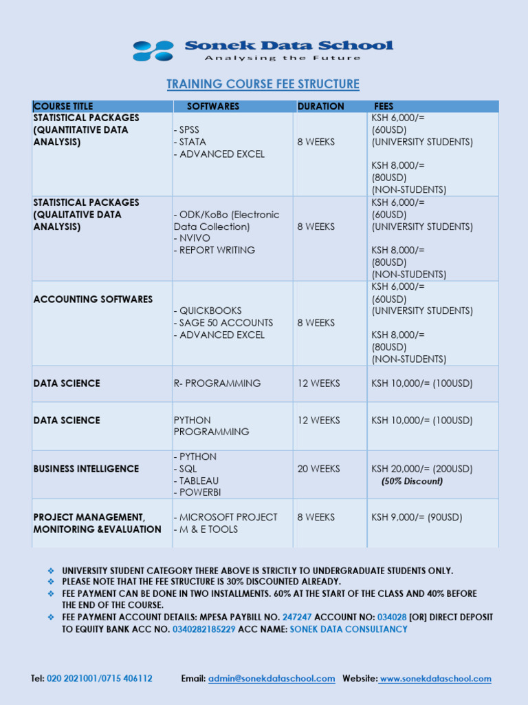 Sonek Data School Fees and Location | PDF | Information Technology ...