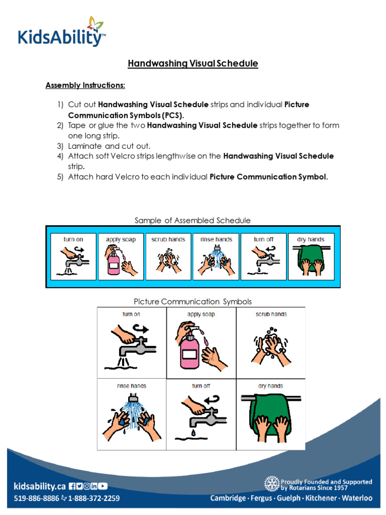 Handwashing Visual Schedule Printable Resource | PDF