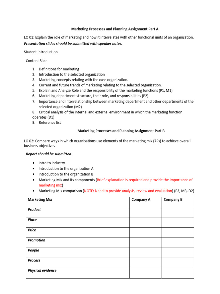 Marketing Processes and Planning Guide | PDF | Marketing | Marketing ...