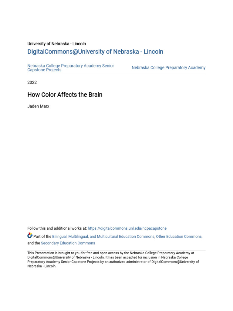 How Color Affects the Brain | PDF | Emotions | Psychology