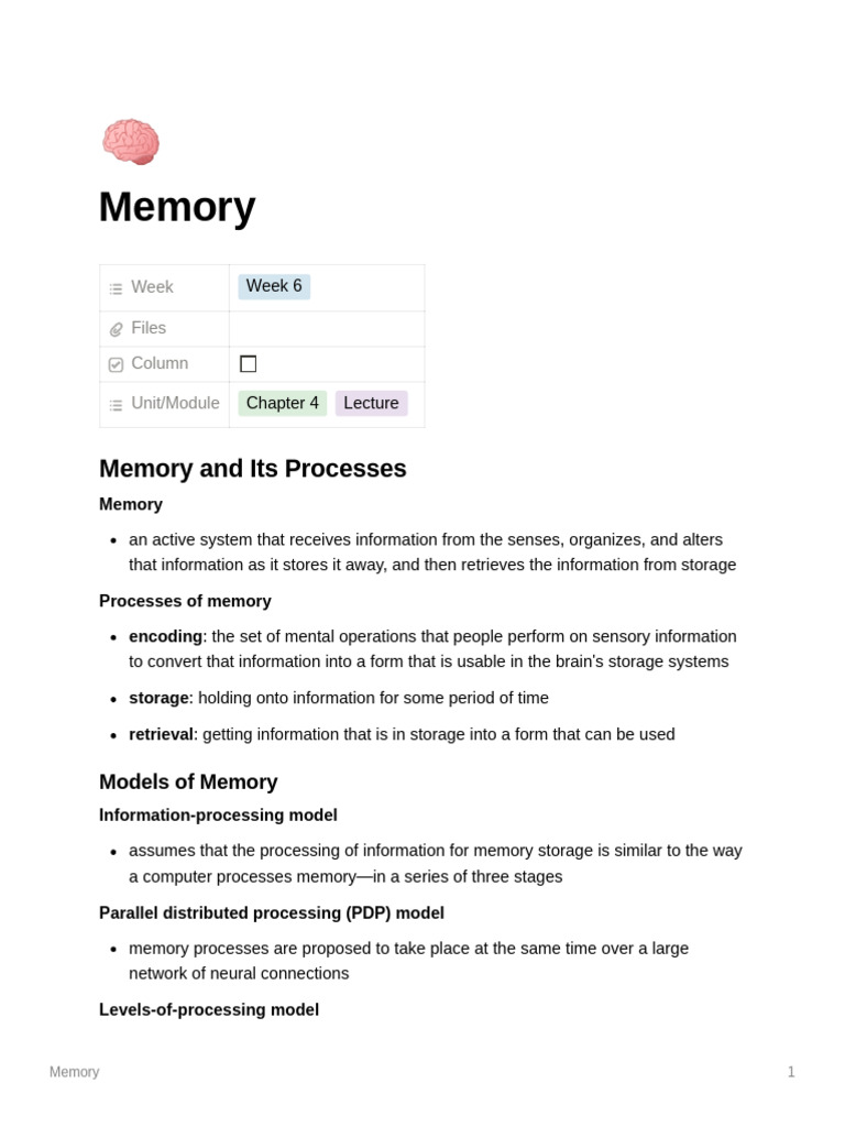 Memory - Introduction To Psychology | PDF | Memory | Recall (Memory)