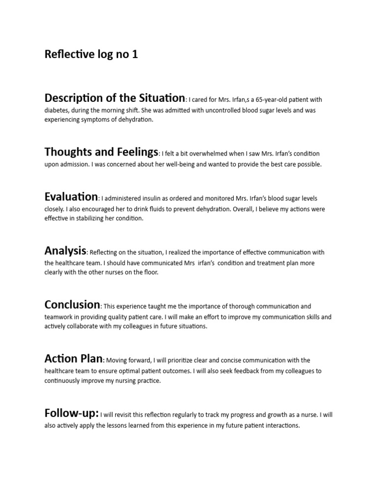 Reflective Log No 1 | PDF