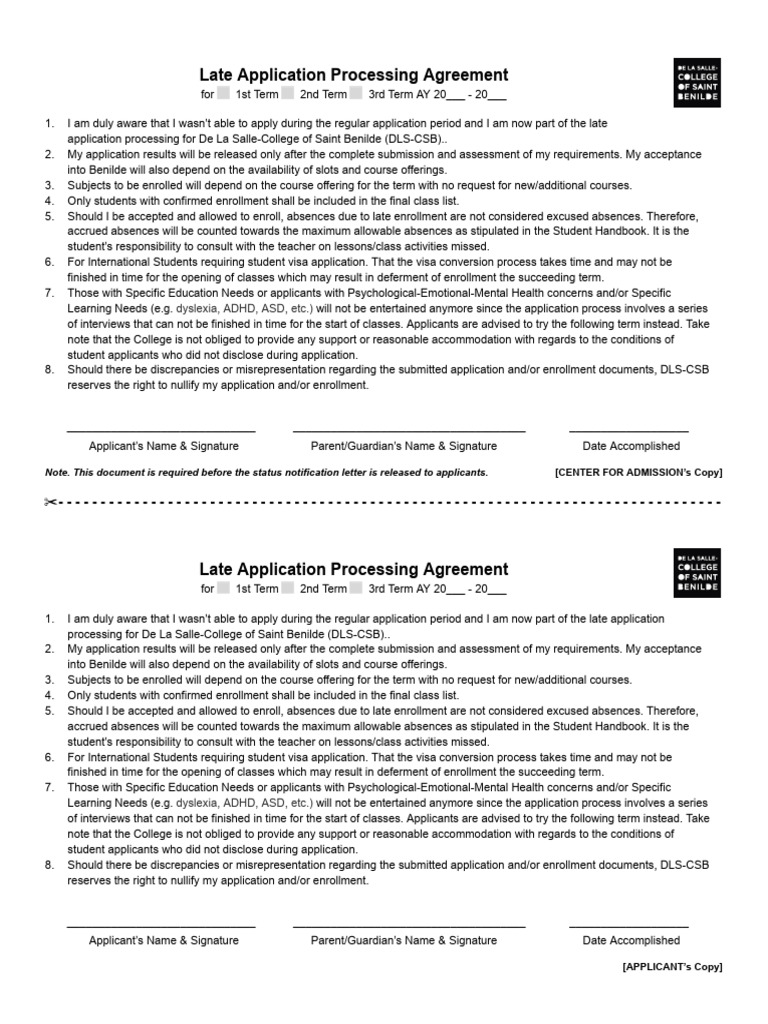 Late-Application-Processing-Agreement Sample | PDF | Travel Visa