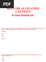 Mixture and Alligation CAT PYQs Questions | PDF | Ratio | Chemistry