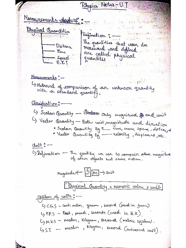 Measurements Notes UT | PDF