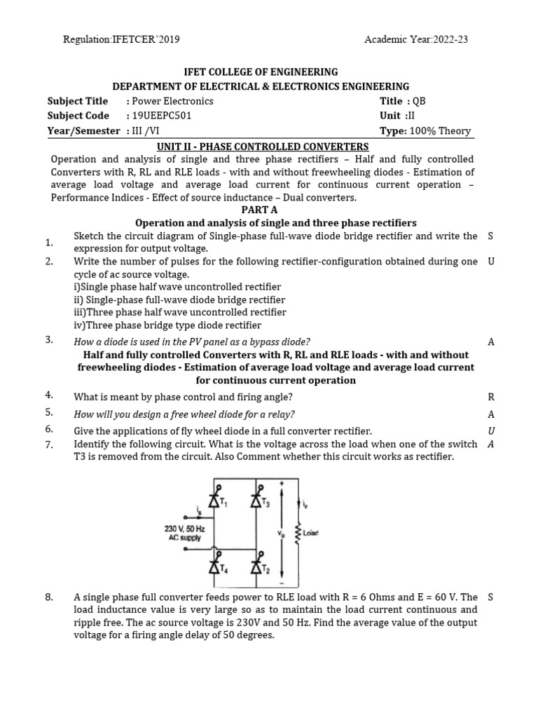 11 - 19UEEPC501 - A - 4 - 3519UEEPC501 - Power Electronics - Unit2 ...
