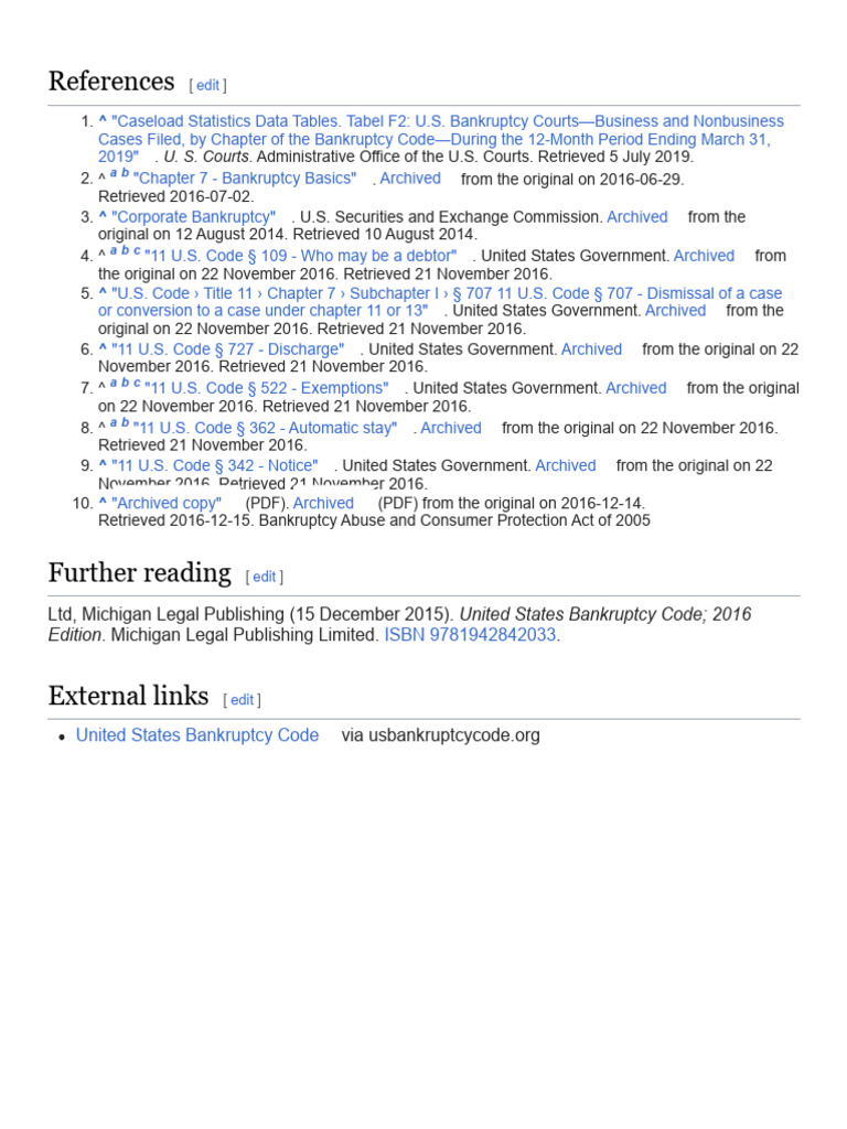 Chapter 7, Title 11, United States Code - Wikipedia5 | PDF | Law