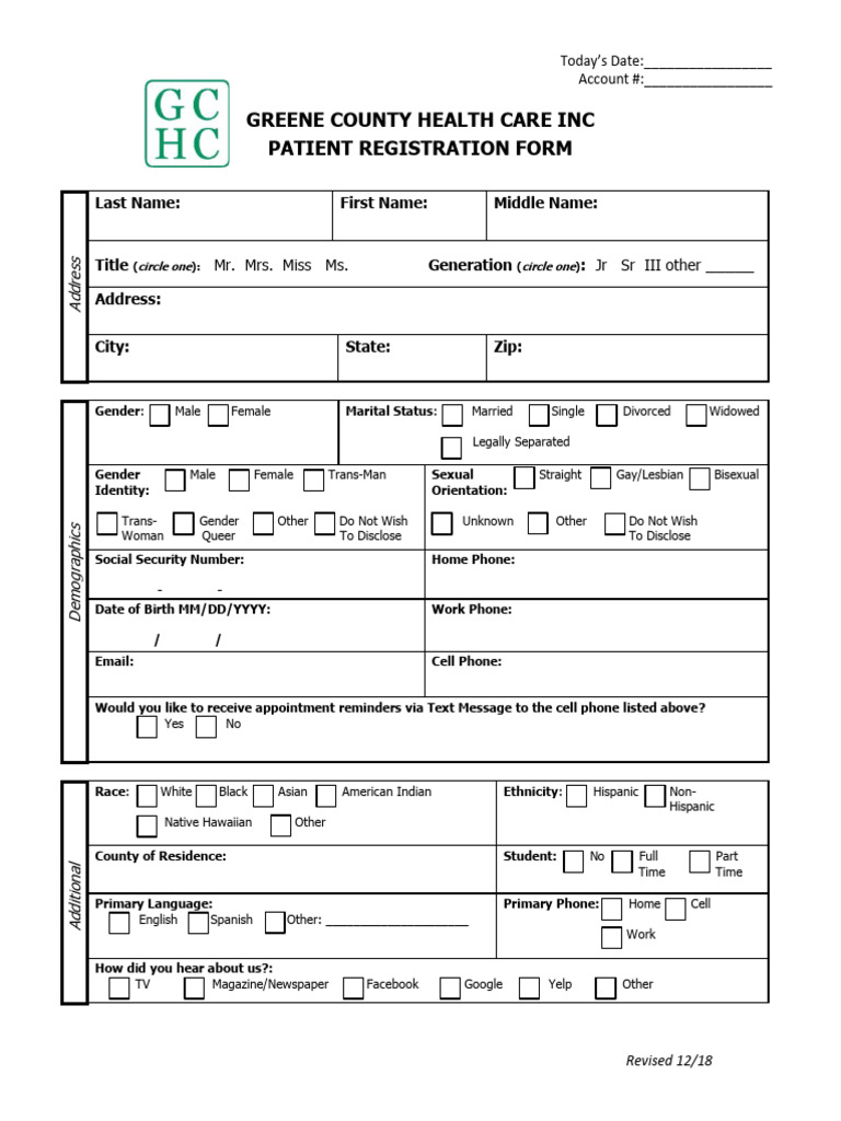 New Patient Registration English | PDF | Insurance | Informed Consent