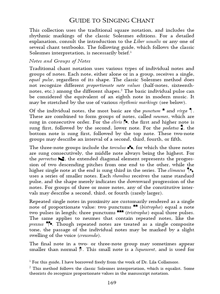 Guide to Singing Chant | Download Free PDF | Notation | Musical Compositions