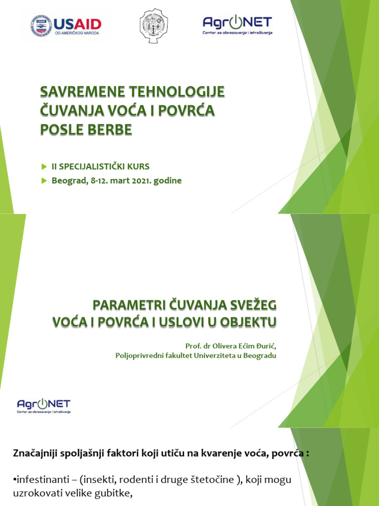 Parametri Cuvanja Svezeg Voca I Povrca I Uslovi U Objektu 2 | PDF