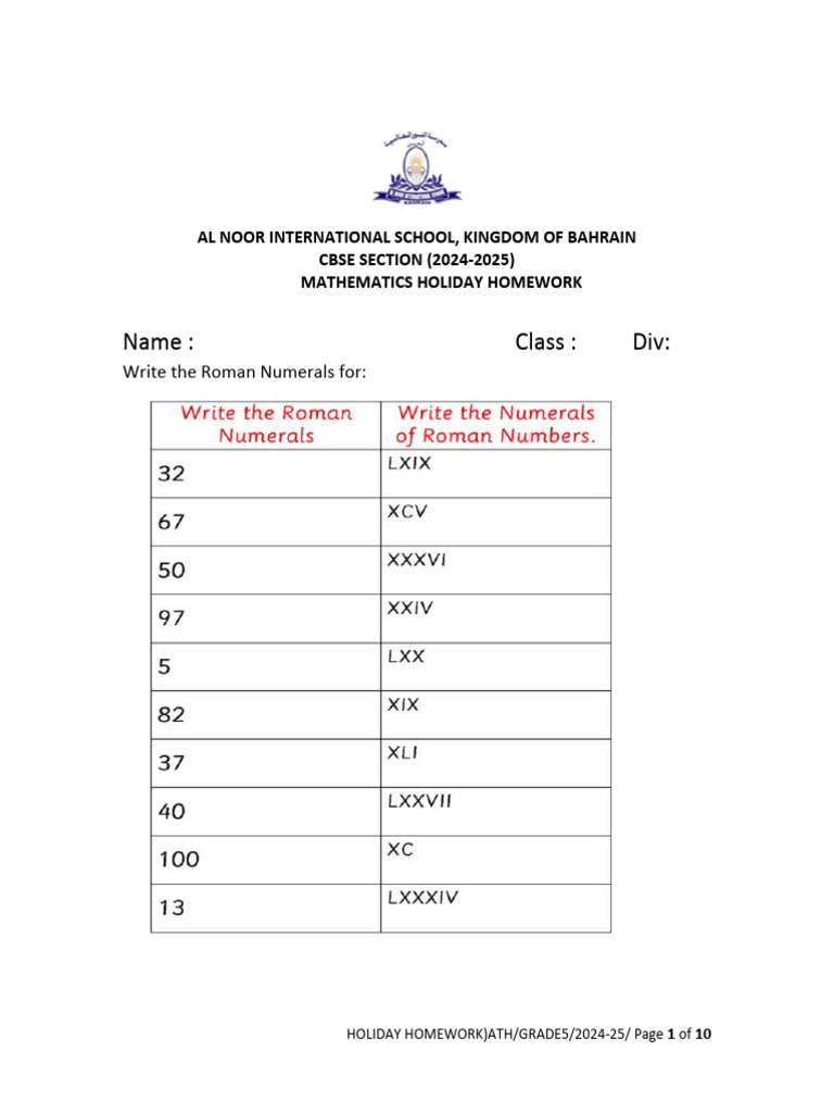 Math HolidayHW(2024 2025) | PDF | Mathematics
