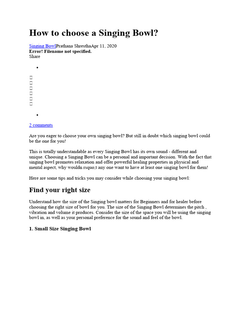 How To Choose A Singing Bowl | PDF | Meditation | Anxiety