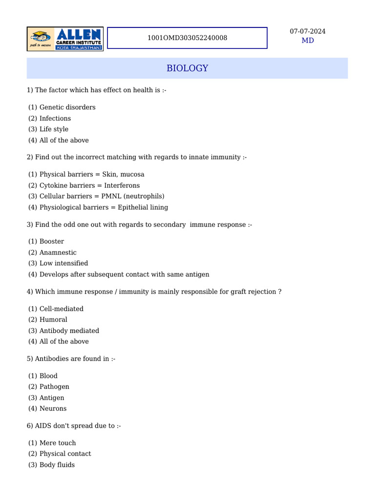 Solution Pdf Immune System Immunology