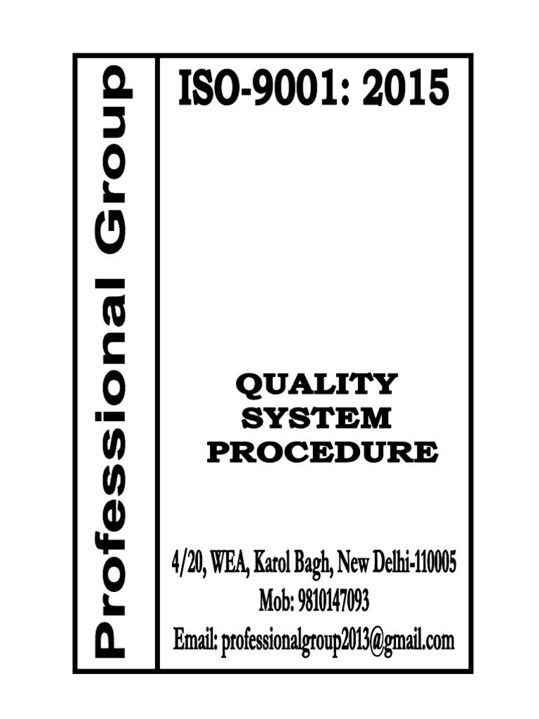 002 Quality System Procedure | PDF | Audit | Business